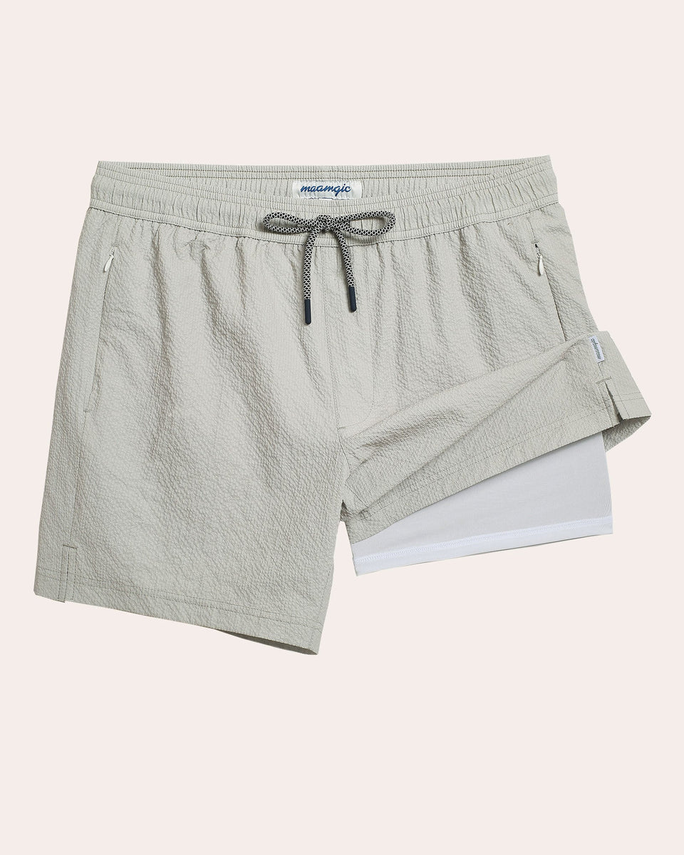 Bivert Liner Solid Swim Shorts, Beige | Maamgic – maamgic