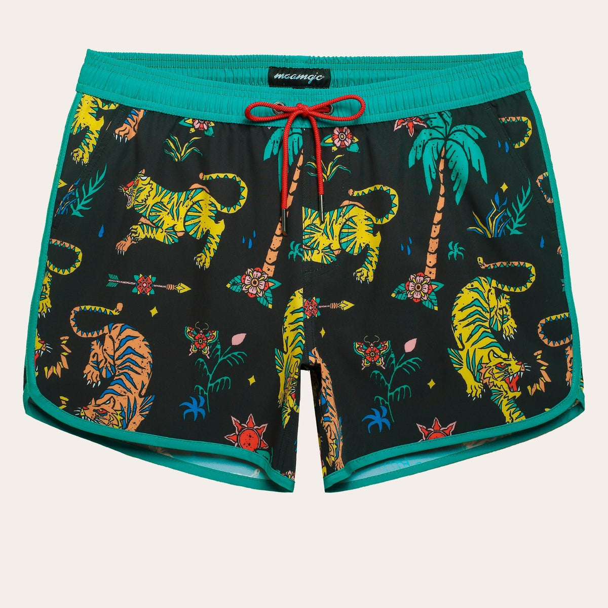 EastDream Arrow-Pointing Tiger Swim Trunks, Black | Maamgic – maamgic