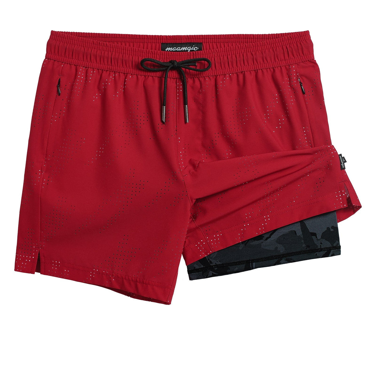 Easybreath II Two-Tone Minimal Swim Trunks, Red and Black | Maamgic ...