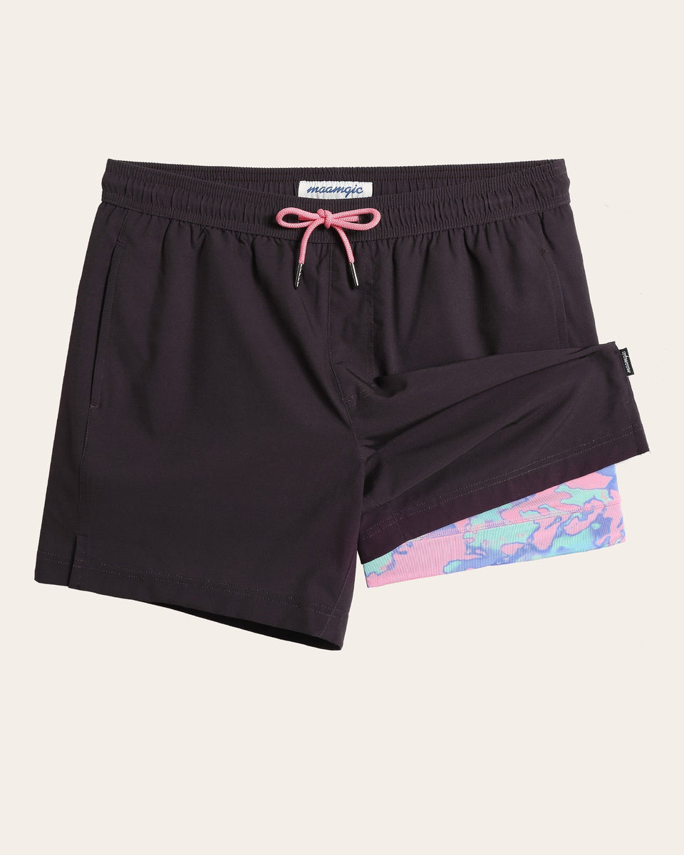 FlipFlicker Plum Pink Swim Trunks, Pink and Purple | Maamgic