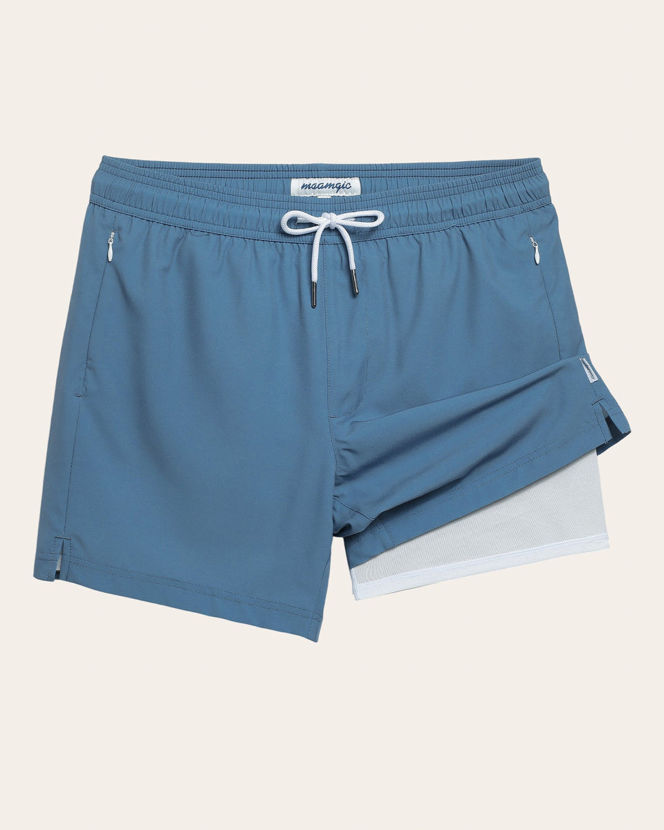 FloatOn Solid Color Swim Trunks, Blue | Maamgic – maamgic