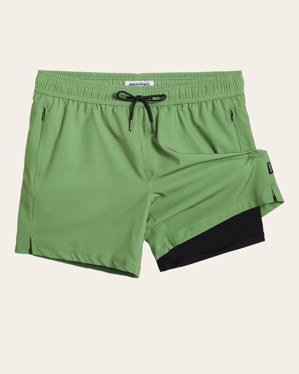 FloatOn Solid Color Swim Trunks, Green | Maamgic – maamgic