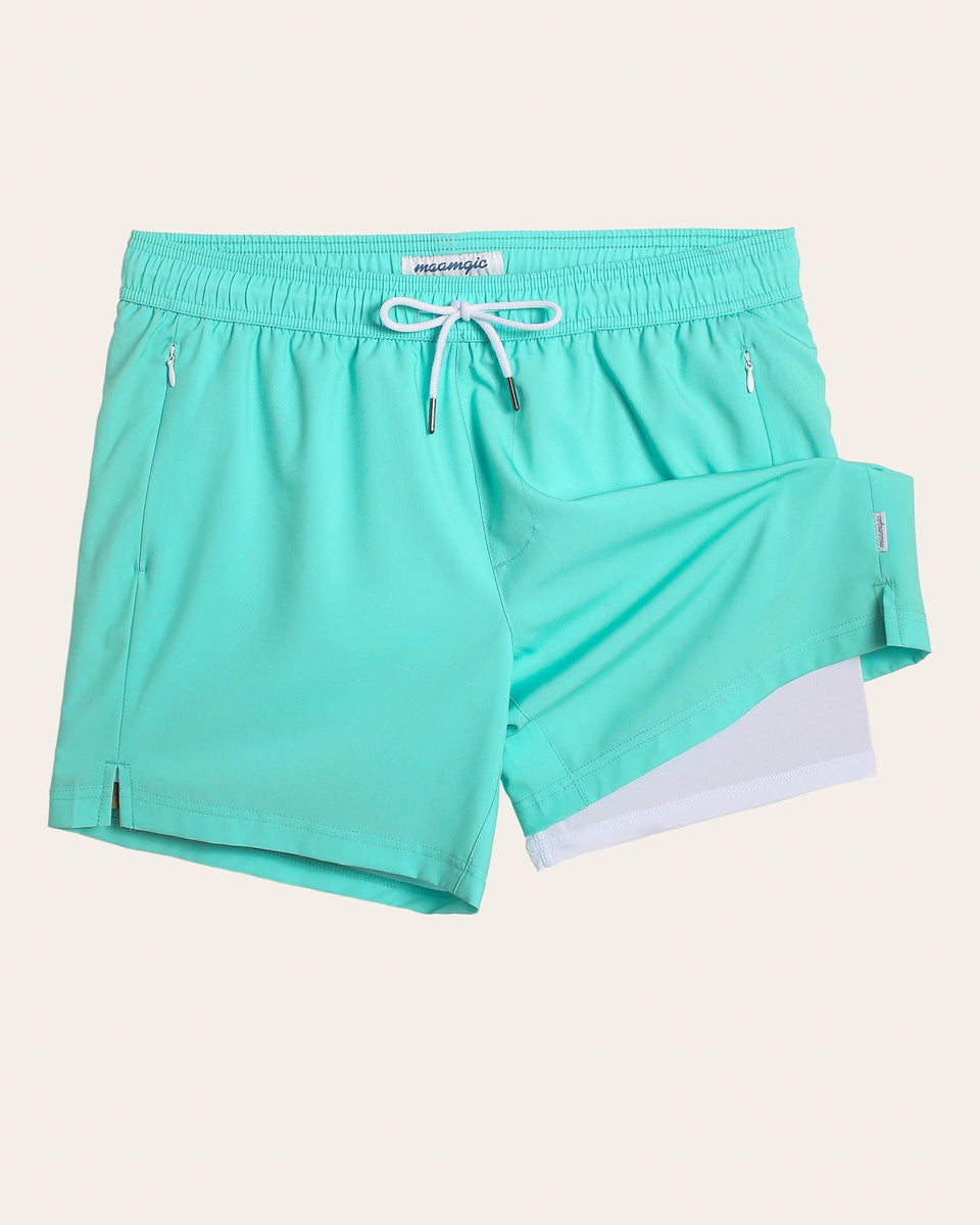 FloatOn Solid Color Swim Trunks, Turquoise | Maamgic – maamgic