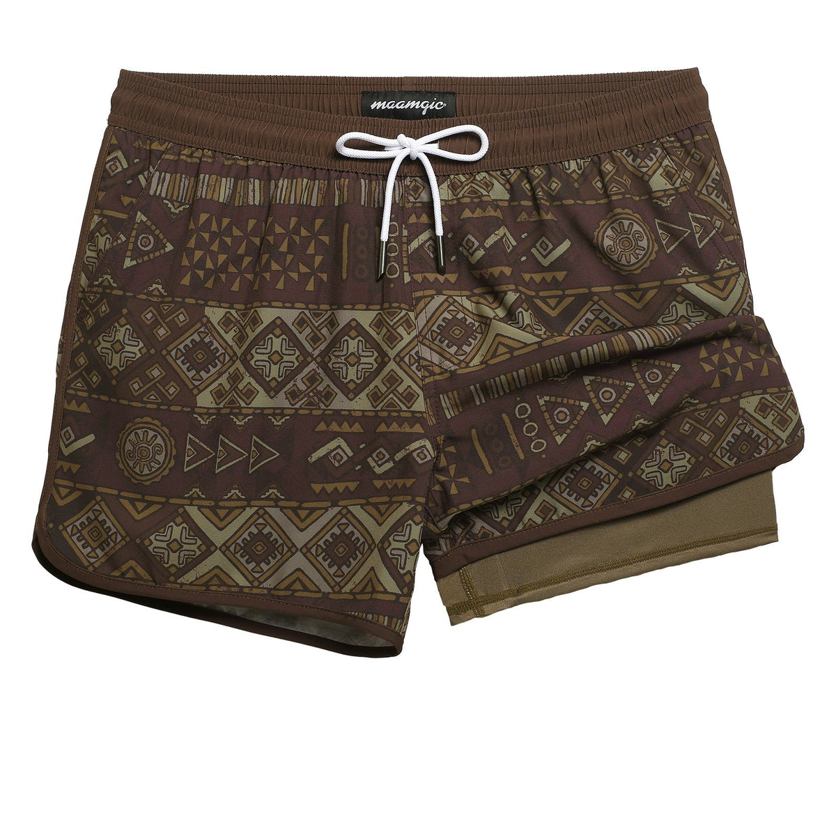 HeritageTide Totem Brown Swim Trunks, Brown | Maamgic – maamgic