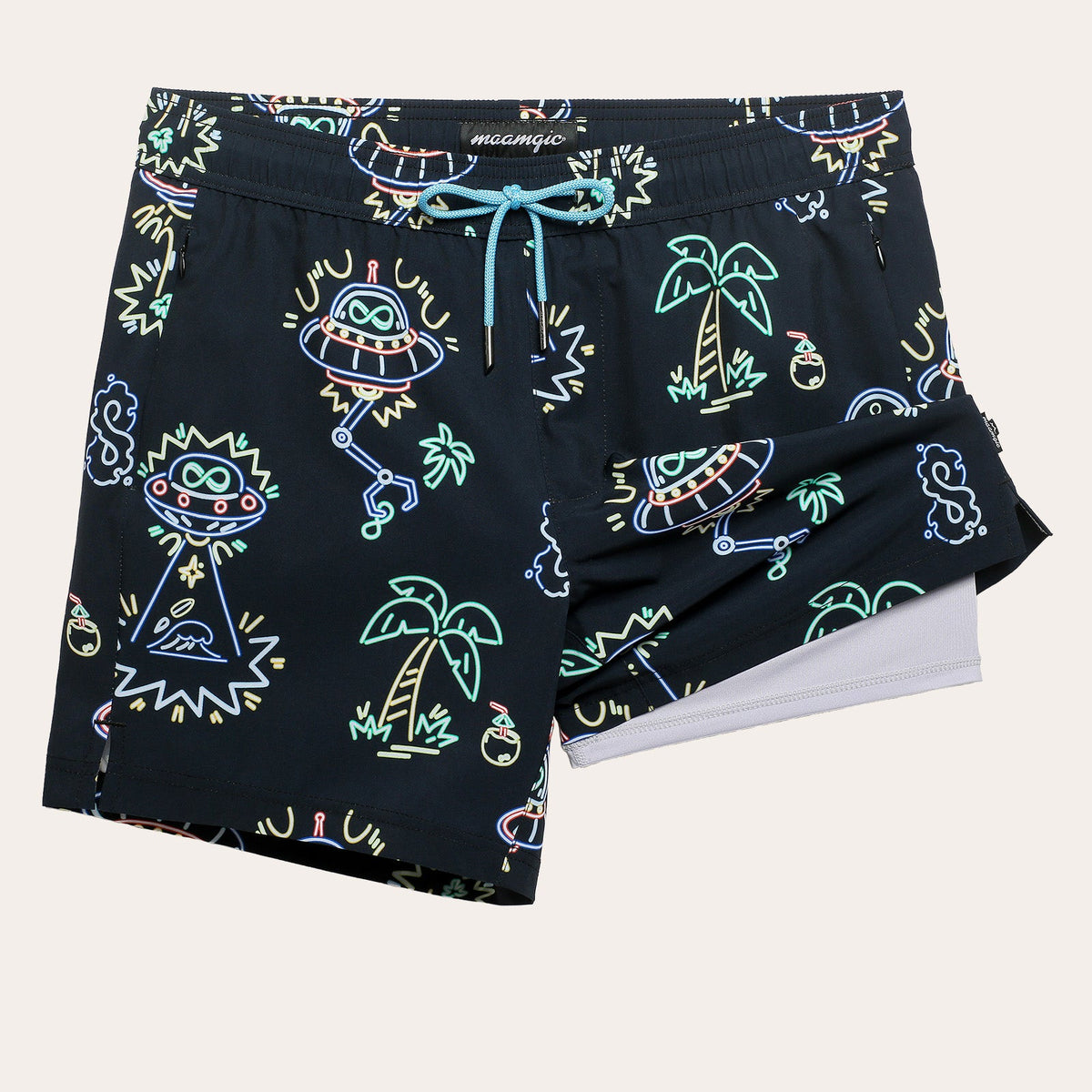 Magic Cosmic Stretch Swim Trunks,Black And Gray | Maamgic – maamgic