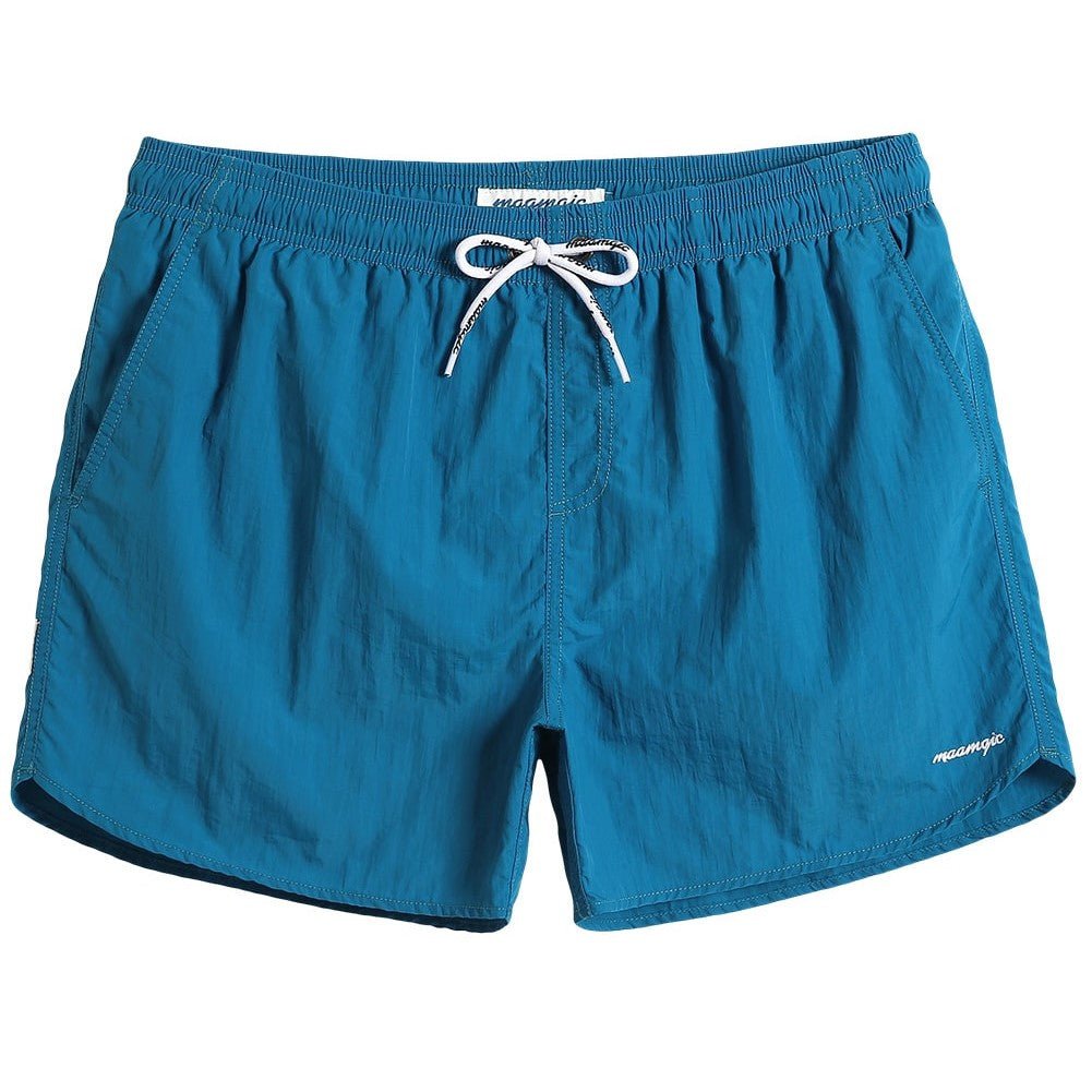 Ocean Spectrum Nylon Solid Color Swim Trunks, Sea Blue | Maamgic – maamgic