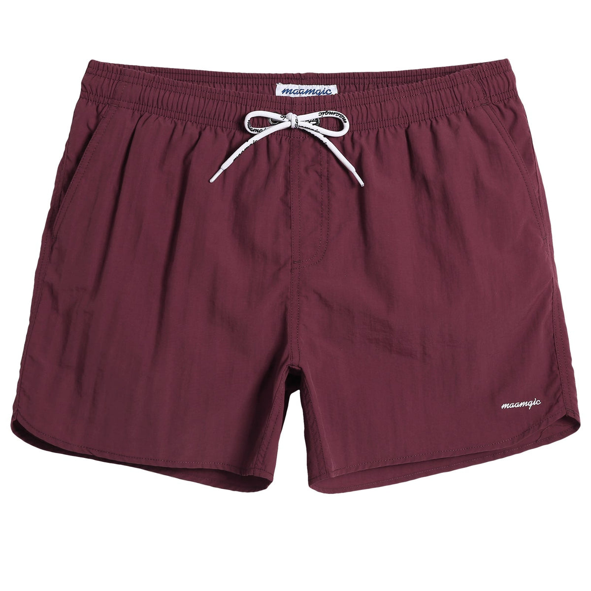Ocean Spectrum Nylon Solid Color Swim Trunks, Wine | Maamgic – maamgic