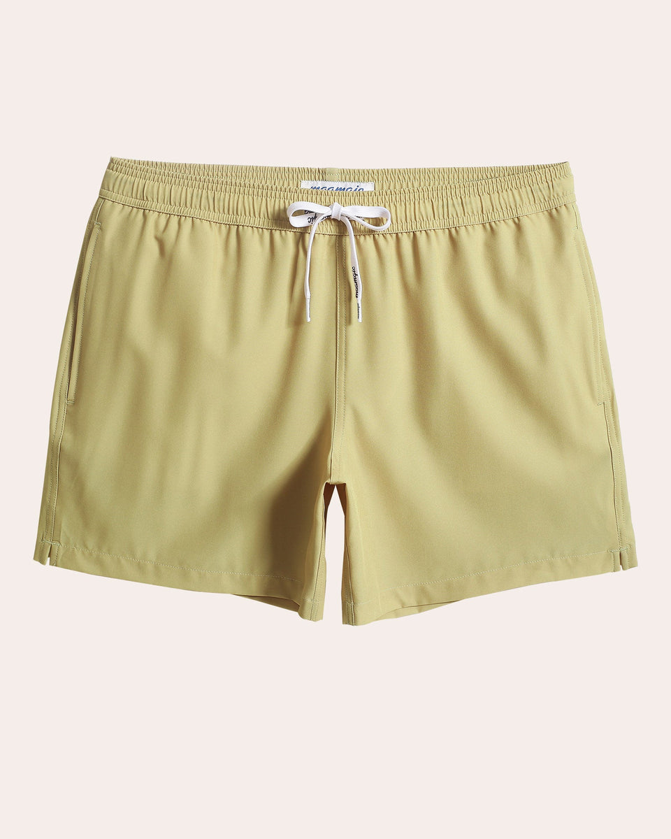 PurePalette Ⅱ Solid Color Swim Trunks, Yellow | Maamgic