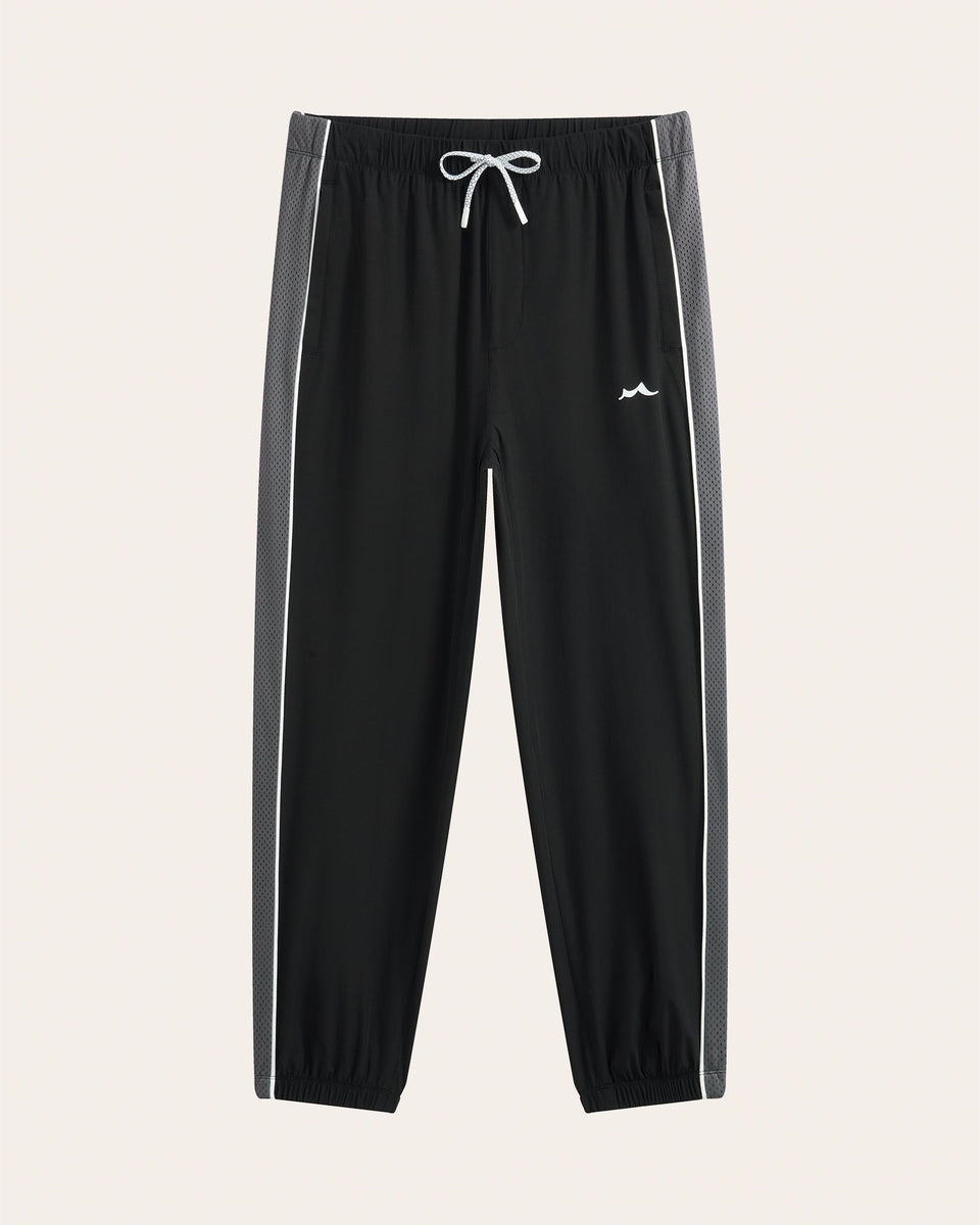 Retro 70s Striped Track Pants, Black | Maamgic
