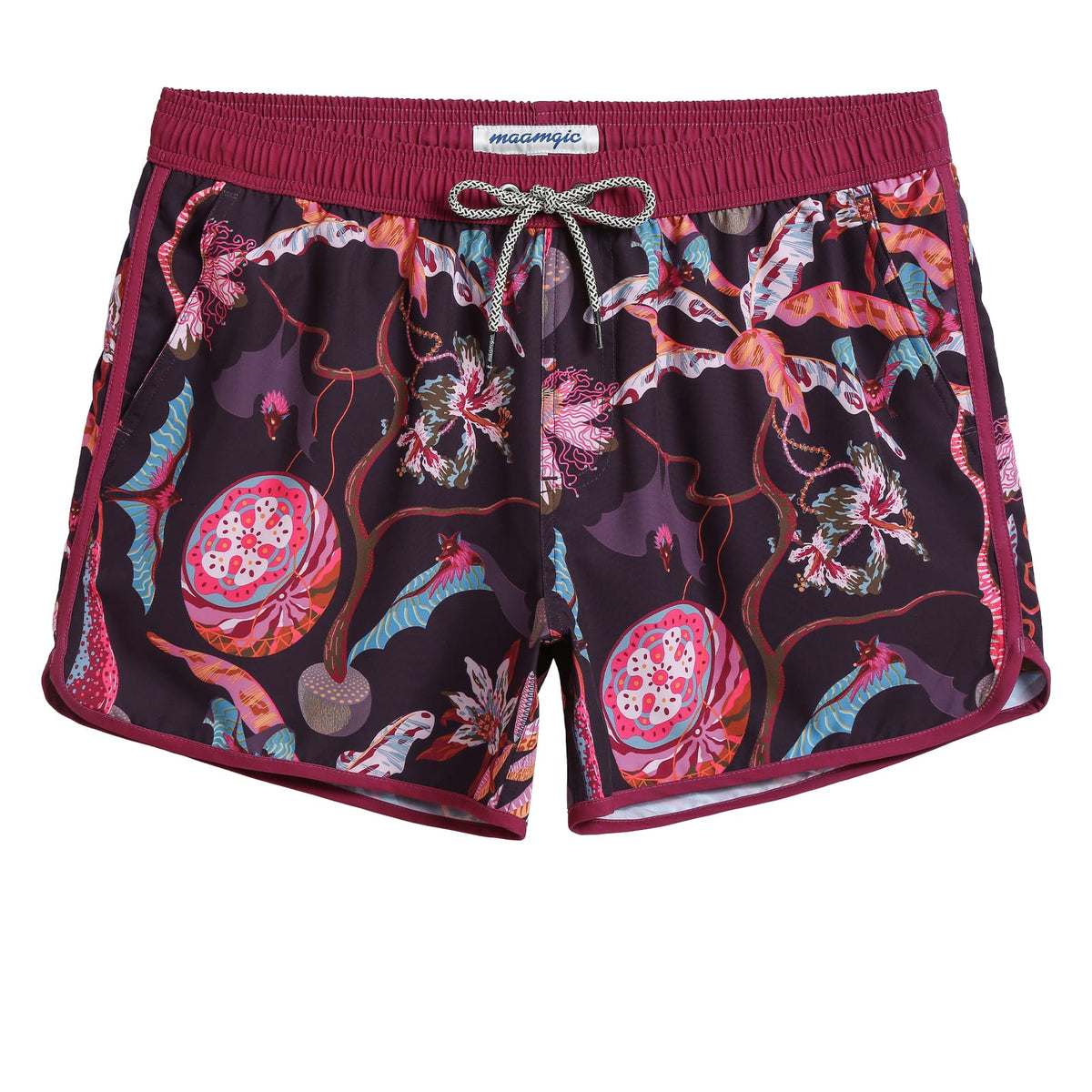 Sunlure Night Bat Swim Trunks, Wine Red | Maamgic – maamgic